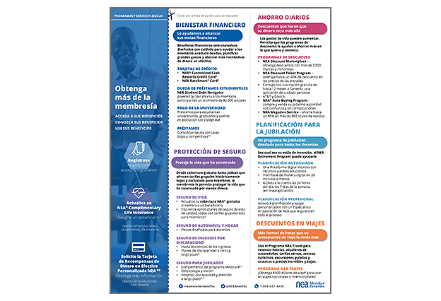 Programs and Services Flyer Spanish | NEA Member Benefits