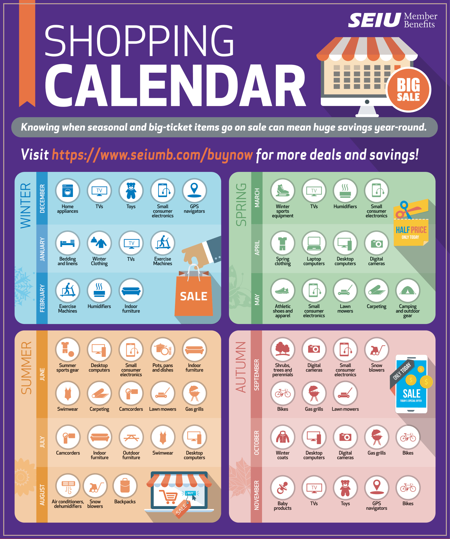 SEIU Discount Shopping Calendar